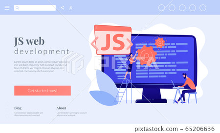 JavaScript concept landing page. - Stock Illustration [65206636] - PIXTA