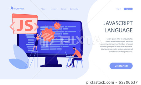 JavaScript concept landing page. - Stock Illustration [65206637] - PIXTA
