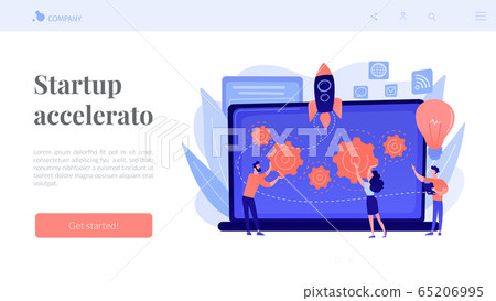 Startup accelerator concept landing page. - Stock Illustration ...