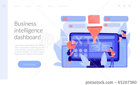 Business intelligence dashboard concept landing... - Stock Illustration ...