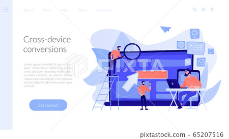 Cross-device tracking concept landing page. - Stock Illustration ...