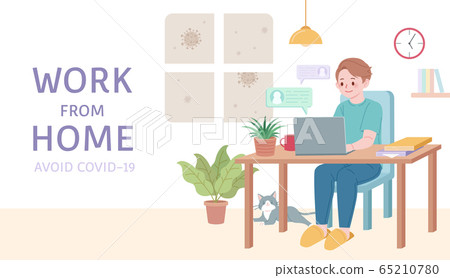 Work from home banner-插圖素材 [65210780] - PIXTA圖庫