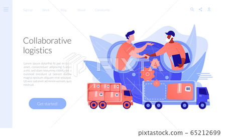 Collaborative logistics concept landing page-插圖素材 [65212699] - PIXTA圖庫