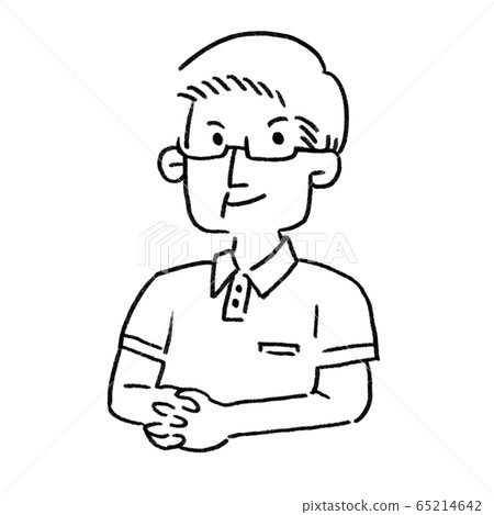 Simple uncle's illustration / monochrome - Stock Illustration [65214642 ...