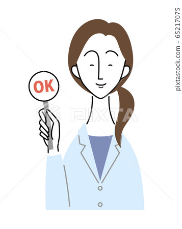 Female doctor with an OK tag - Stock Illustration [65217075] - PIXTA