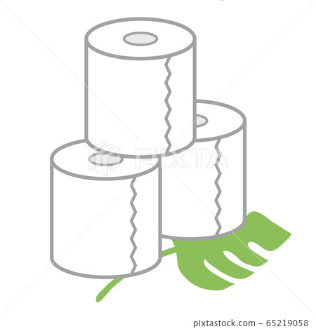 Illustration of three toilet paper piled on a leaf - Stock Illustration ...
