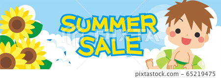 320x100 size banner for summer sale for kids to... - Stock Illustration ...