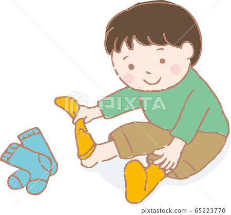Children's life_Change clothes 1 - Stock Illustration [65223770] - PIXTA