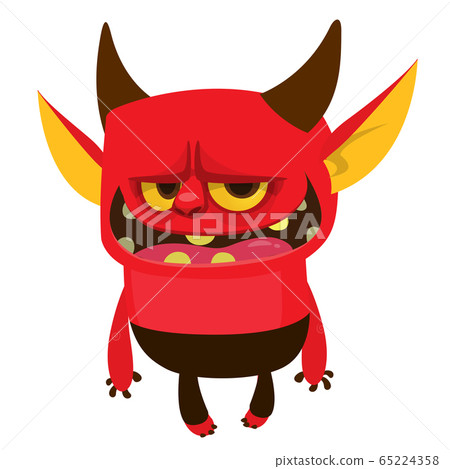 Cartoon funny devil laughing. Vector... - Stock Illustration [65224358 ...