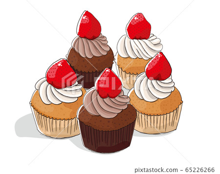 Cupcake like drawn with a millipen and a marker - Stock Illustration ...