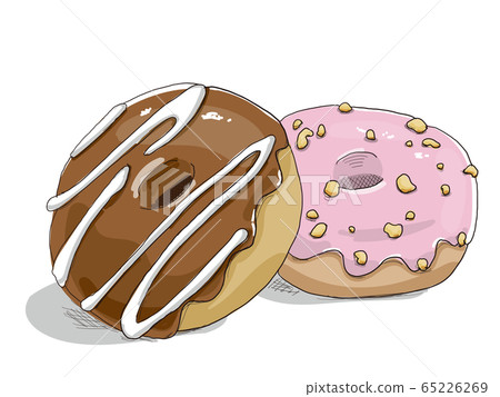 Donut like drawn with millipen and marker - Stock Illustration ...