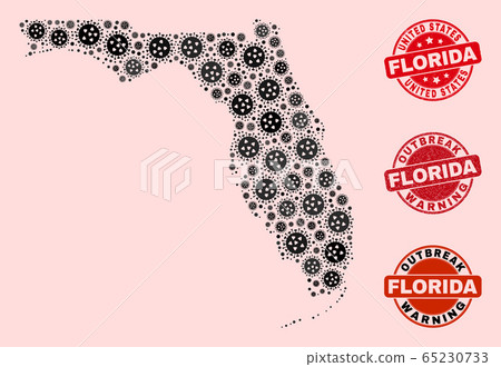 Flu Virus Collage of Mosaic Florida State Map... - Stock Illustration ...