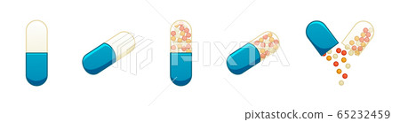 Oval capsule pills set isolated illustration - Stock Illustration ...