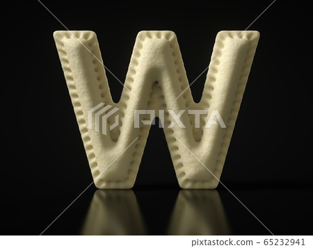 Letter W shaped dumpling on black background. 3D - Stock Illustration ...