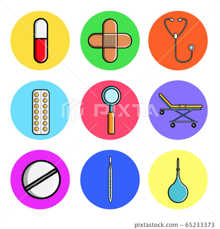Set of medical round icons, medical - Stock Illustration [65233373] - PIXTA