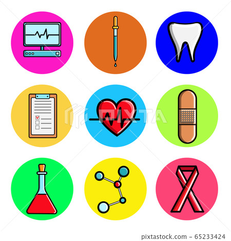 Set of medical round icons, medical - Stock Illustration [65233424] - PIXTA
