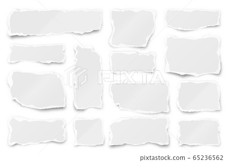Ripped paper strips. Realistic crumpled paper... - Stock Illustration ...