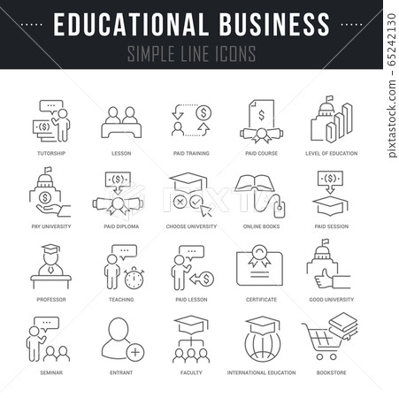 Set Vector Line Icons of Educational Business - Stock Illustration ...