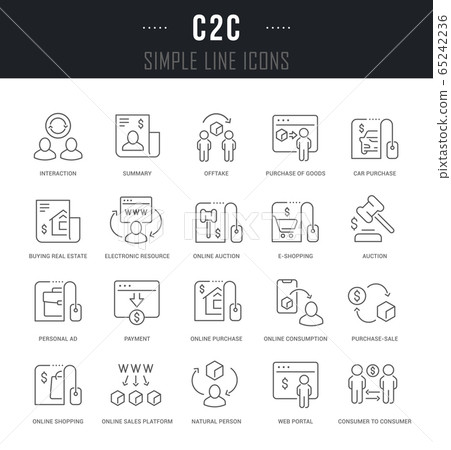 Set Vector Line Icons of C2C - Stock Illustration [65242236] - PIXTA