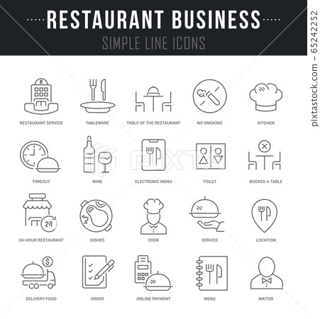 Set Vector Line Icons of Restaurant Business - Stock Illustration ...