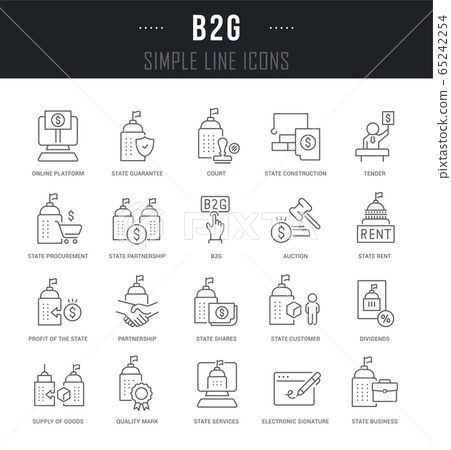 Set Vector Line Icons of B2G - Stock Illustration [65242254] - PIXTA