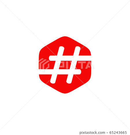Hash tag logo design vector template - Stock Illustration [65243665 ...