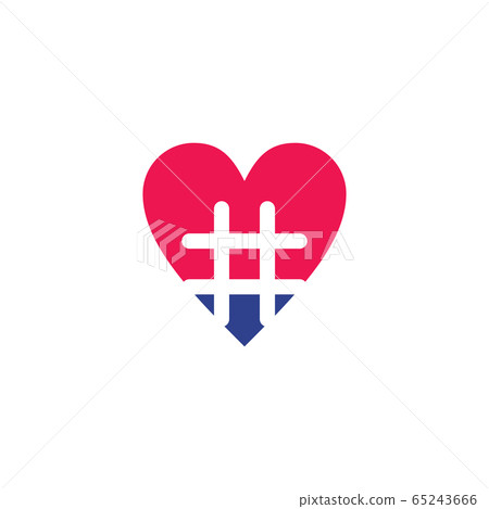 Hash tag logo design vector template - Stock Illustration [65243666 ...