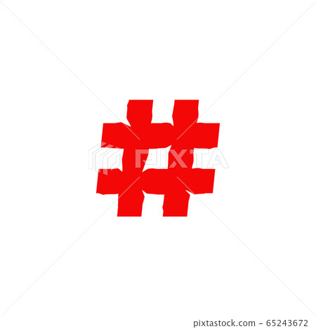 Hash tag logo design vector template - Stock Illustration [65243672 ...
