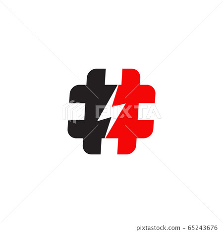 Hash tag logo design vector template - Stock Illustration [65243676 ...