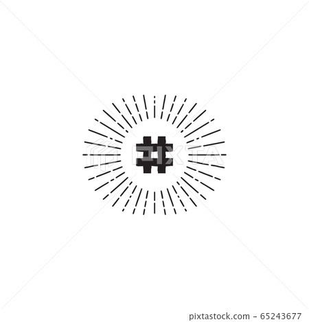 Hash tag logo design vector template - Stock Illustration [65243677 ...