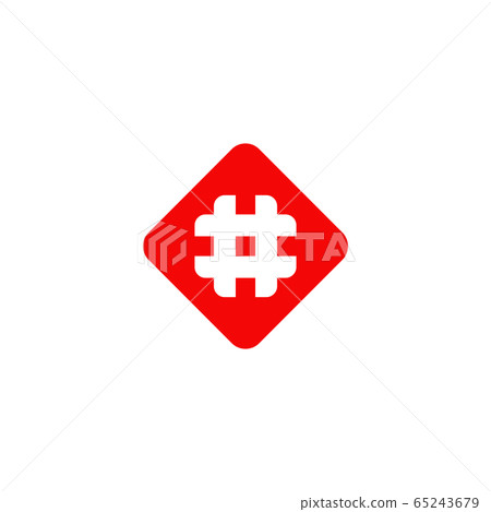 Hash tag logo design vector template - Stock Illustration [65243679 ...