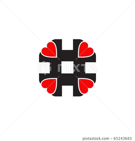 Hash tag logo design vector template - 스톡일러스트 [65243683] - PIXTA