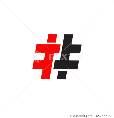 Hash tag logo design vector template - Stock Illustration [65243690 ...