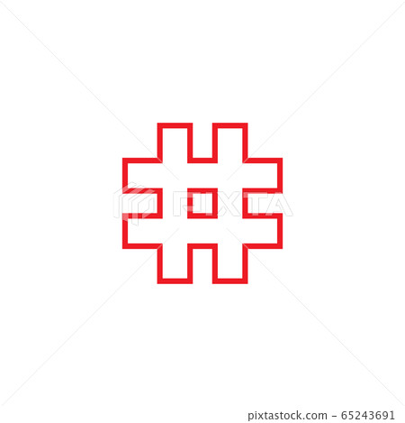 Hash tag logo design vector template - Stock Illustration [65243691 ...