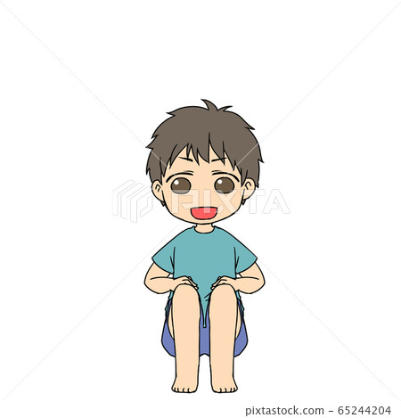 Boys crouching - Stock Illustration [65244204] - PIXTA