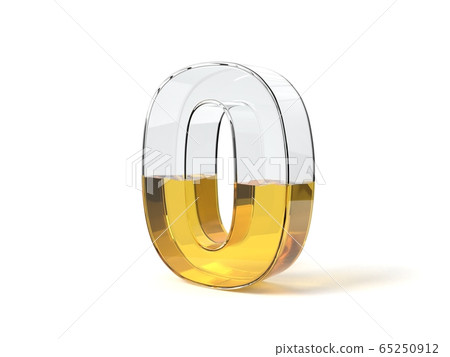 Number 0 shaped glass half filled with yellow - Stock Illustration ...