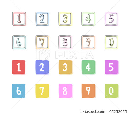 A set of hand-drawn numbers / Simple / Cute / - Stock Illustration ...