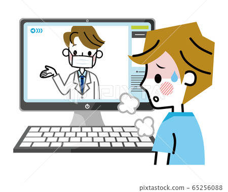 Online medical treatment Male unwell - Stock Illustration [65256088 ...