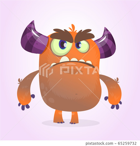 Angry cartoon cute monster. Vector monster - Stock Illustration ...