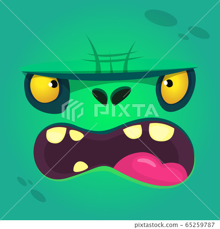 Cartoon growling zombie face. Vector zombie-插圖素材 [65259787] - PIXTA圖庫