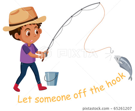 English idiom with picture description for let - Stock Illustration ...