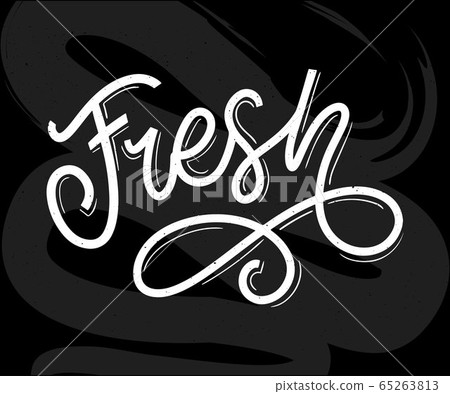 Fresh word hand lettering. Handmade vector - Stock Illustration ...