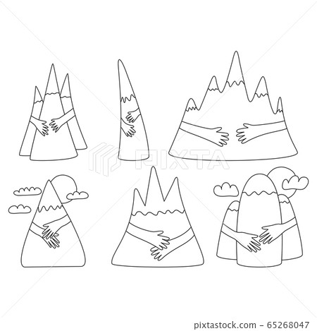 Mountain hug in line - Stock Illustration [65268047] - PIXTA