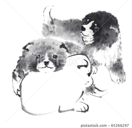 Dog ink painting - Stock Illustration [65268297] - PIXTA