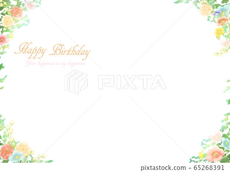 Birthday card flower frame material 1 - Stock Illustration [65268391 ...
