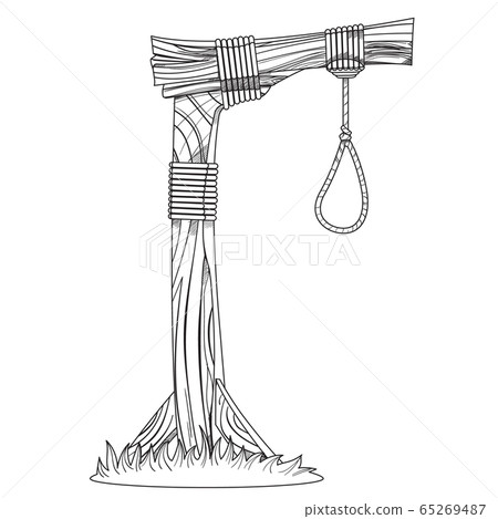 Gallows. Sketch device for hanging.... - Stock Illustration [65269487 ...