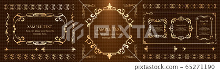 High-class vintage frame design set Ruled line... - Stock Illustration ...
