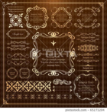 High-class vintage frame design set Ruled line... - Stock Illustration ...