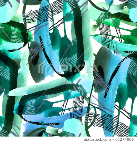 Abstract watercolor seamless pattern - Stock Illustration [65274009 ...