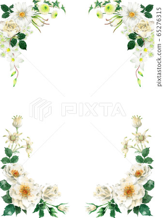 White flower design frame - Stock Illustration [65276315] - PIXTA